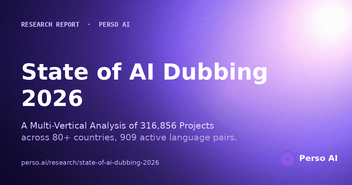 State of AI Dubbing 2026 — A Multi-Vertical Analysis | Perso AI